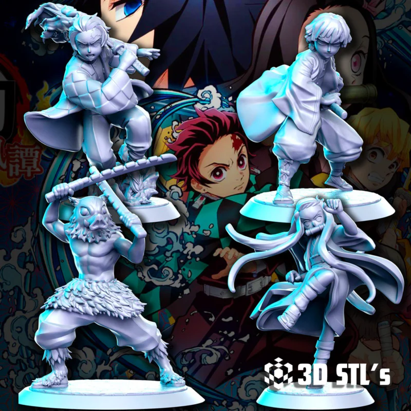 Special Demon Slayer Bundle STL Files 3D Print Models (Tanjiro, Nezuko ...