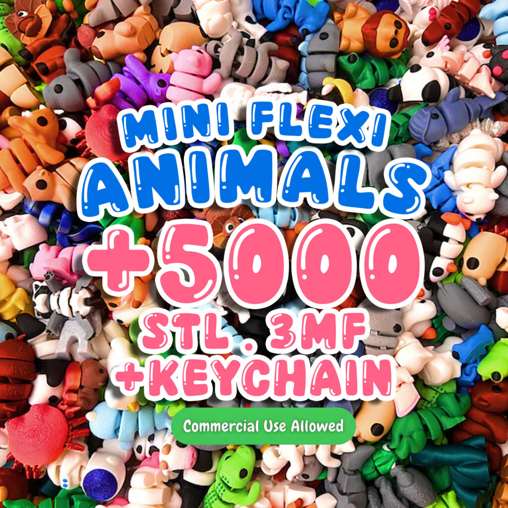 Mini Animals Flexi Pack Articulated 3D Print Fidget Toys STL Bundle ...