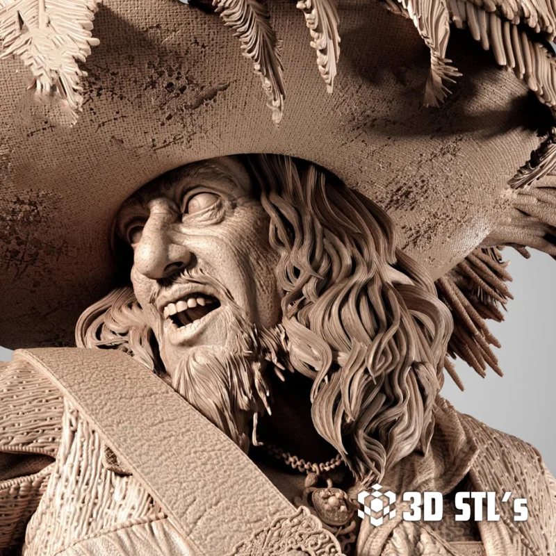 Hector Barbossa STL File 3D Print Epic Model - 3D STLs